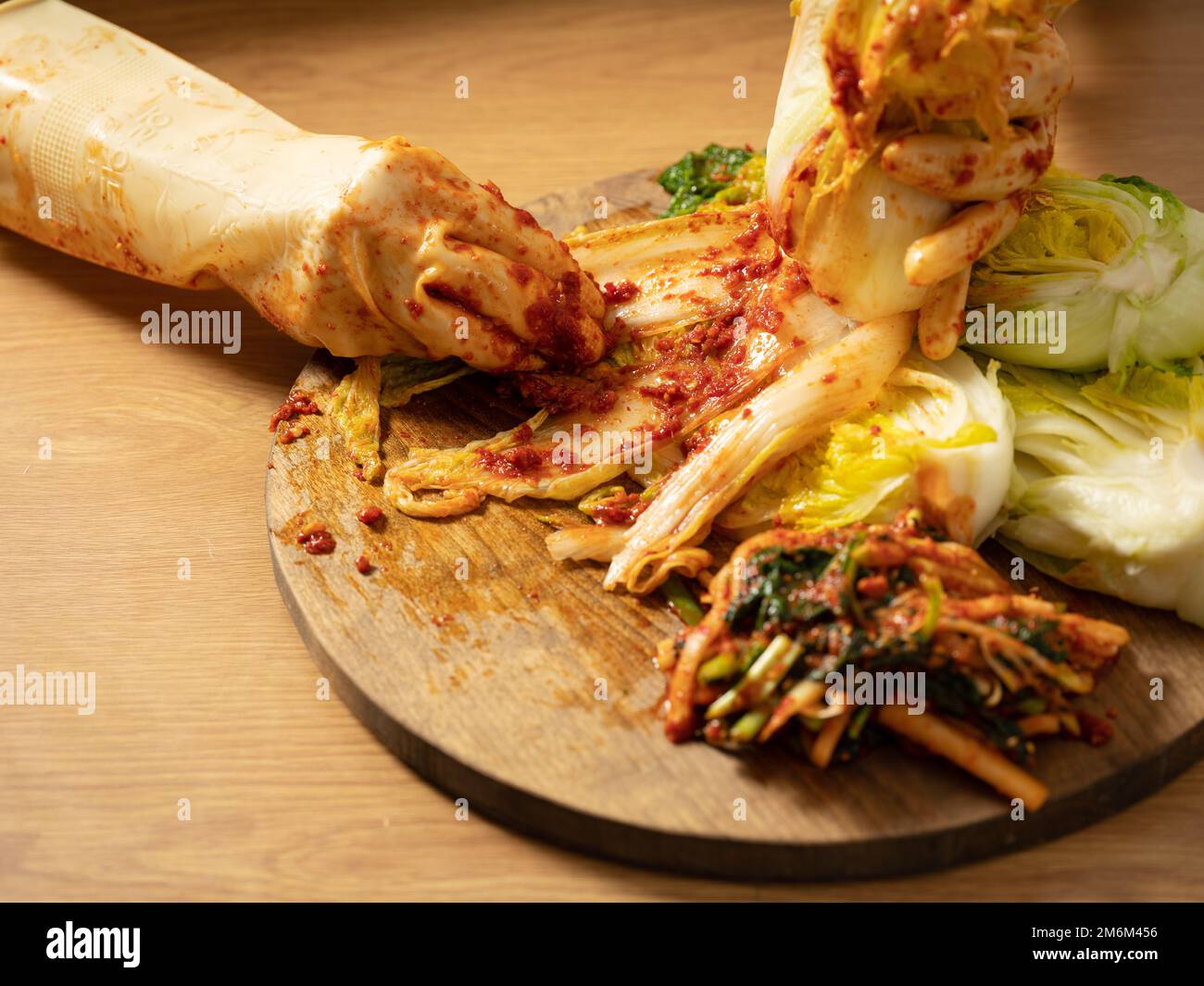 Making kimchi with various seasonings Stock Photo - Alamy