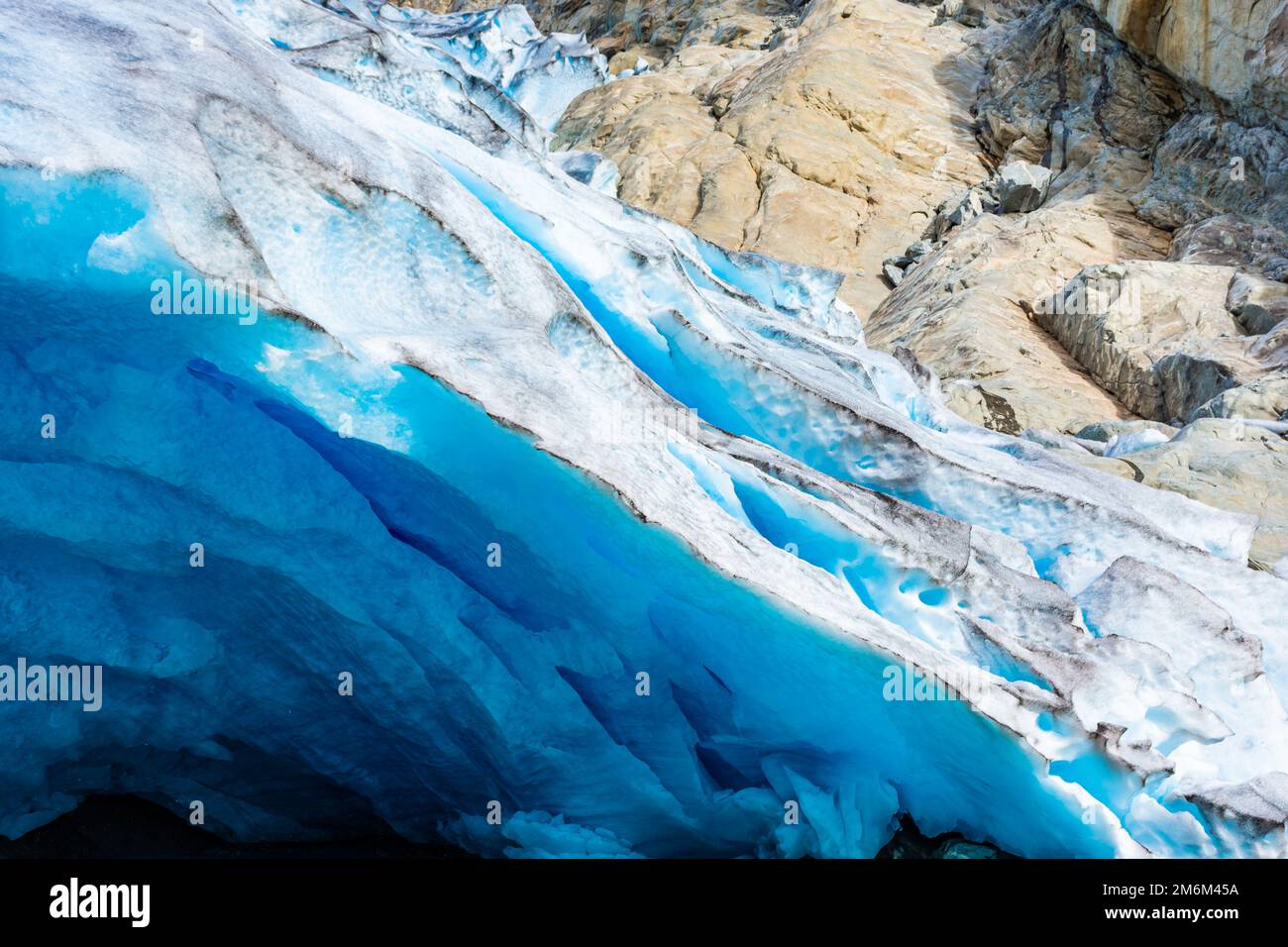 The Nigardsbreen Glacier, beautiful blue melting glacier in the ...