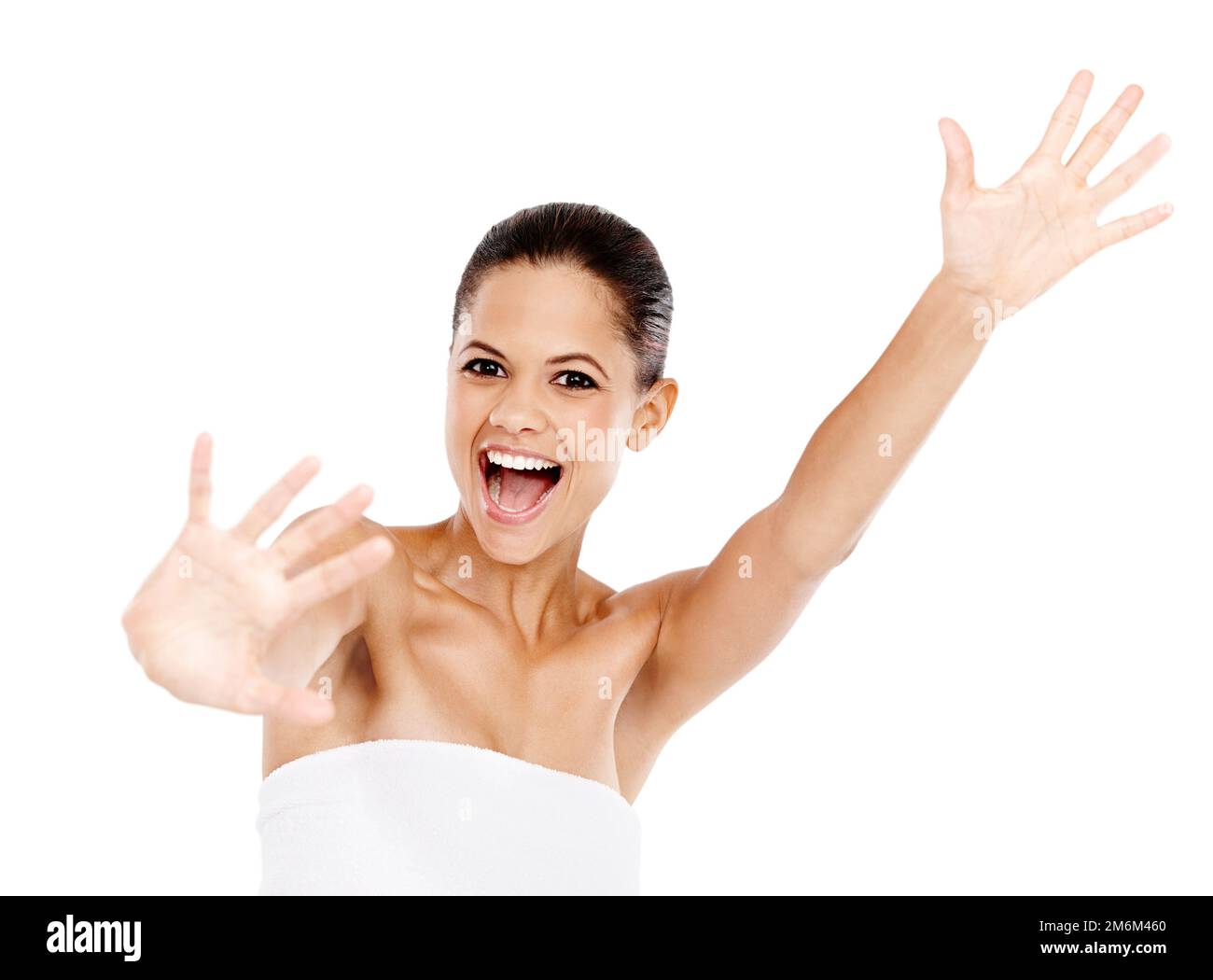 Im feeling fab. A gorgeous young woman laughing while gesturing with ...