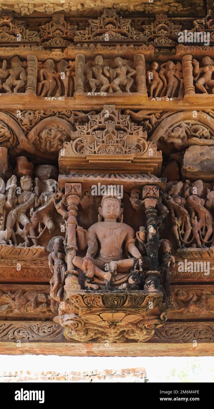 Carving of Hindu God on Atha Kamba Temple or Eight Pillar temple, 9th ...