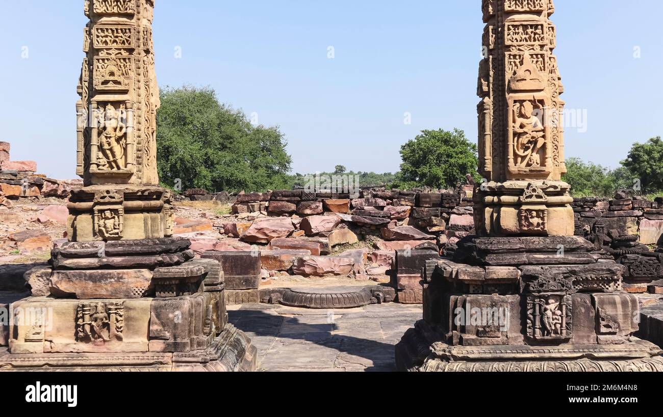 Carving Sculpture of Lord Vishnu and Varaha on the Hindola Toran, Gyaraspur, Vidisha, Madhya ...