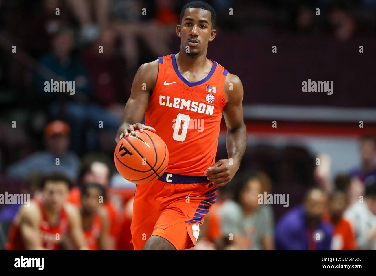 January 4, 2023: Clemson Tigers guard Joshua Beadle (0) brings the ball ...