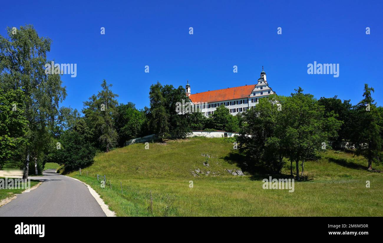 Mochental Castle; Swabian Jura near Ehingen on the Danube; Germany ...