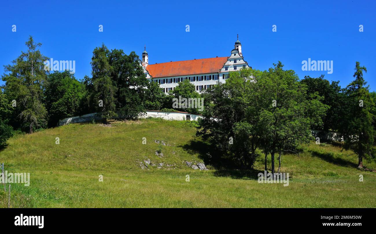 Mochental Castle; Swabian Jura near Ehingen on the Danube; Germany ...