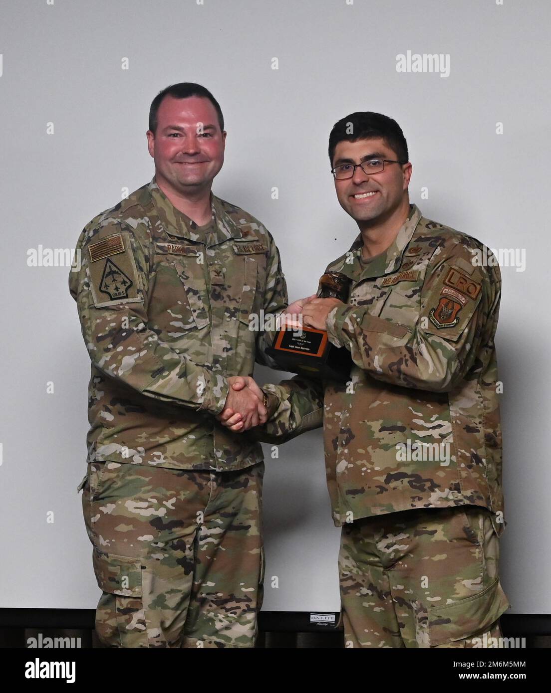 Col. Michael Parks, 507th Air Refueling Wing commander presents the ...
