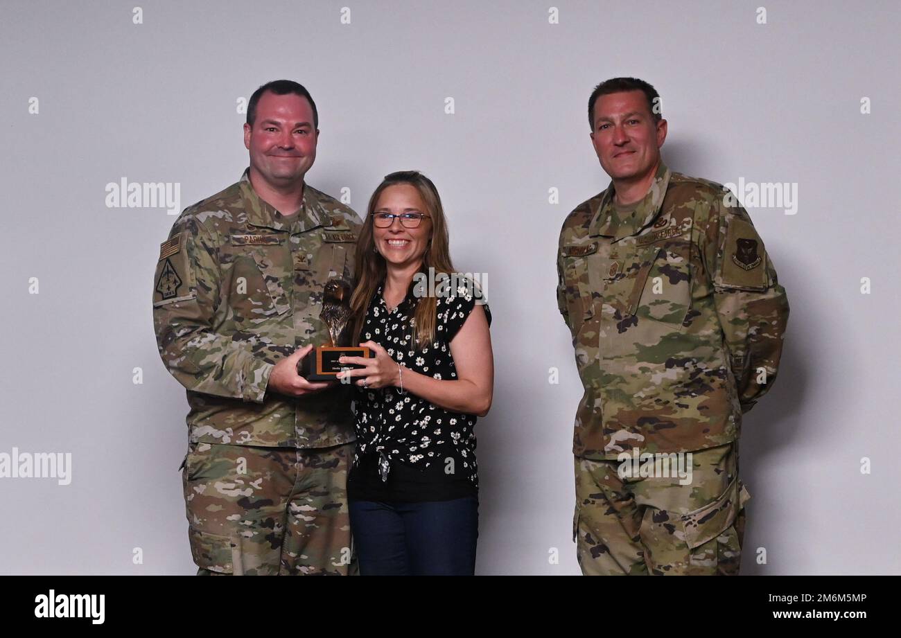 Col. Michael Parks, 507th Air Refueling Wing commander, and Chief Master Sgt. Stephen Nicholas ...