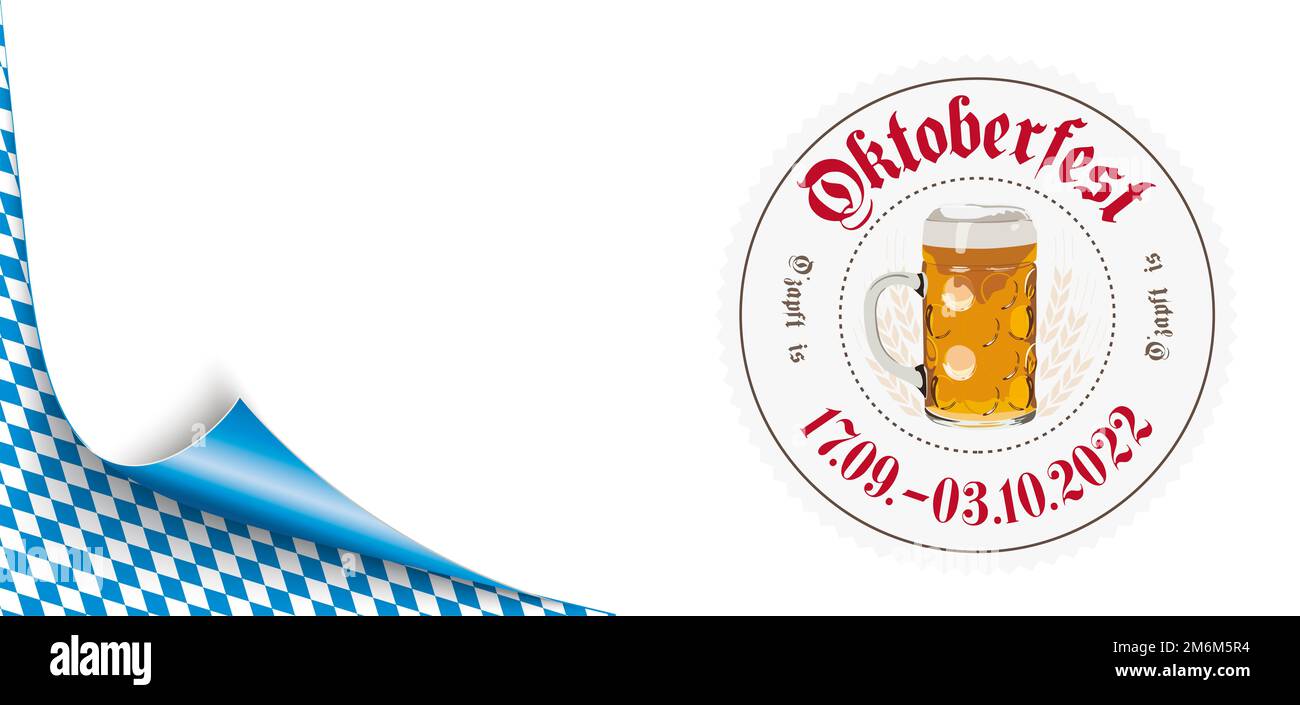 BavarianScrolled Corner Oktoberfest Emblem 2022 Header Stock Photo - Alamy