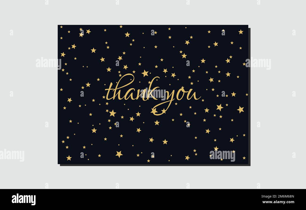 Card thank you gold stars dust elements abstract texture background ...