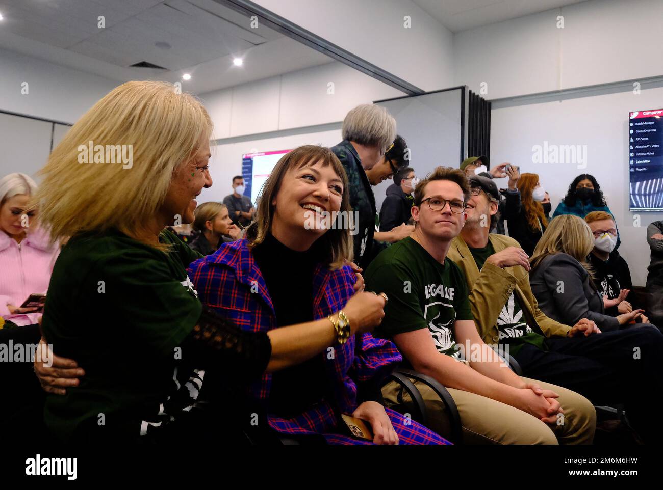 Rachel Payne, Legalise Cannabis Victoria celebrates at the calculation ...