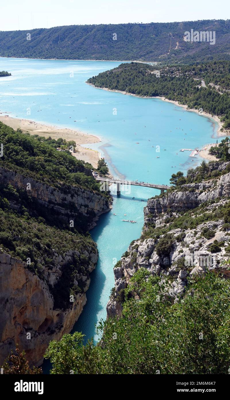 Lac de Sainte-Croix at the entrance of the Verdon Gorge , Provence ...
