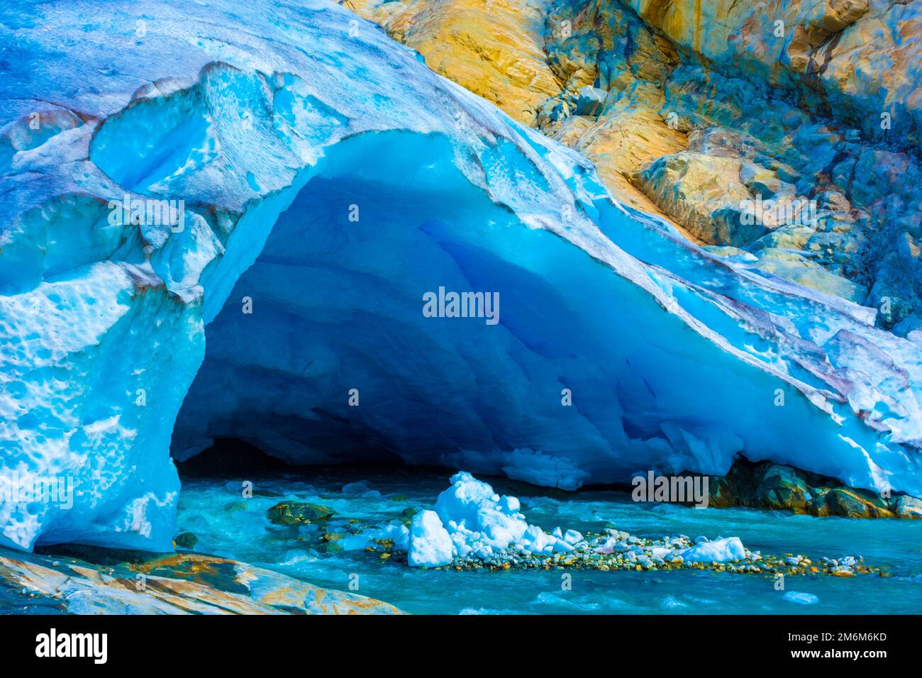 The Nigardsbreen Glacier, beautiful blue melting glacier in the ...