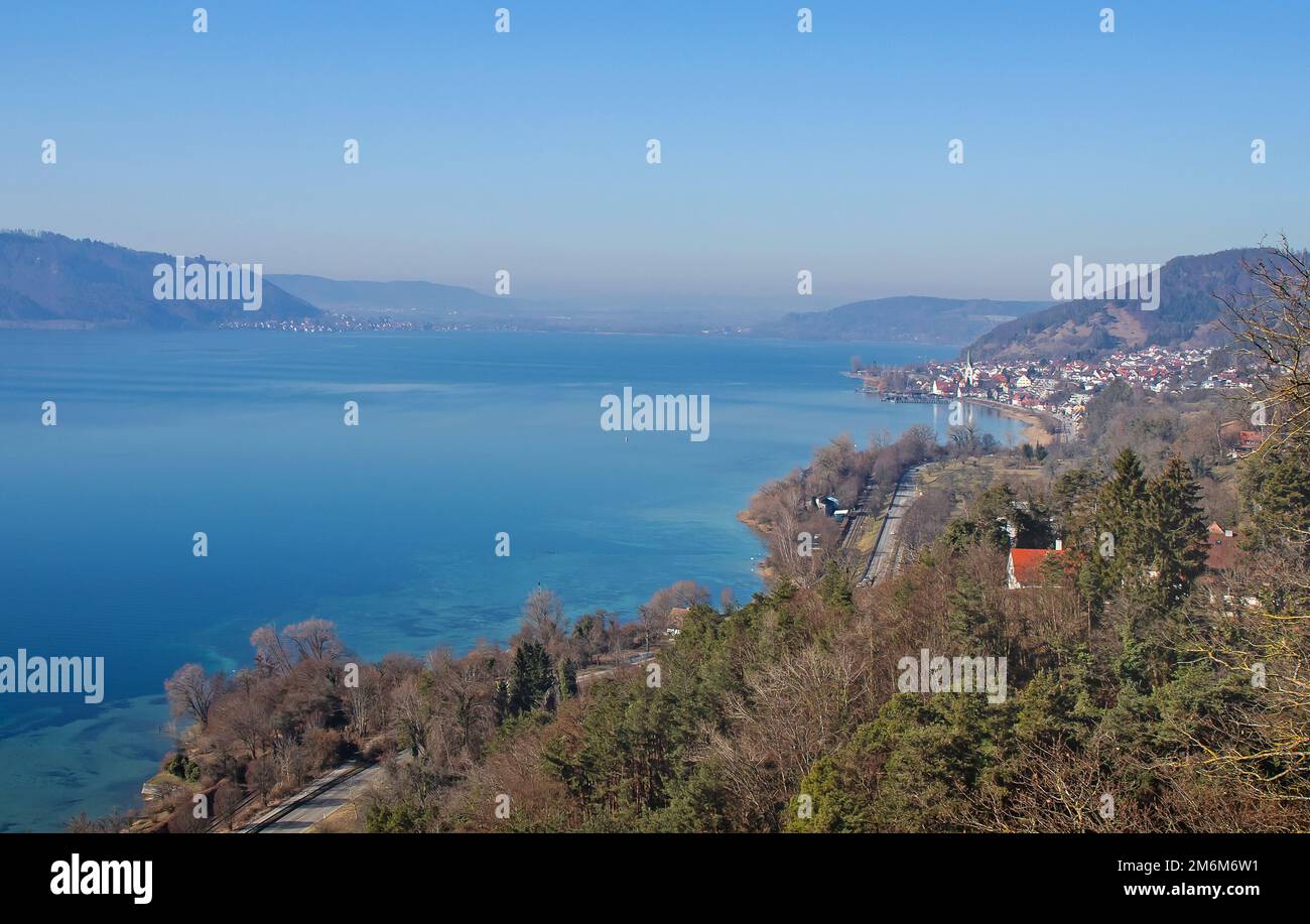Sipplingen on Lake Constance with church St. Martin Stock Photo - Alamy