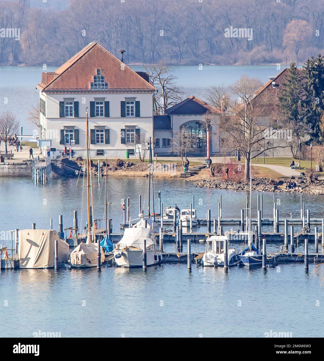 Port facility with former customs house, Bodman-Ludwigshafen on Lake ...