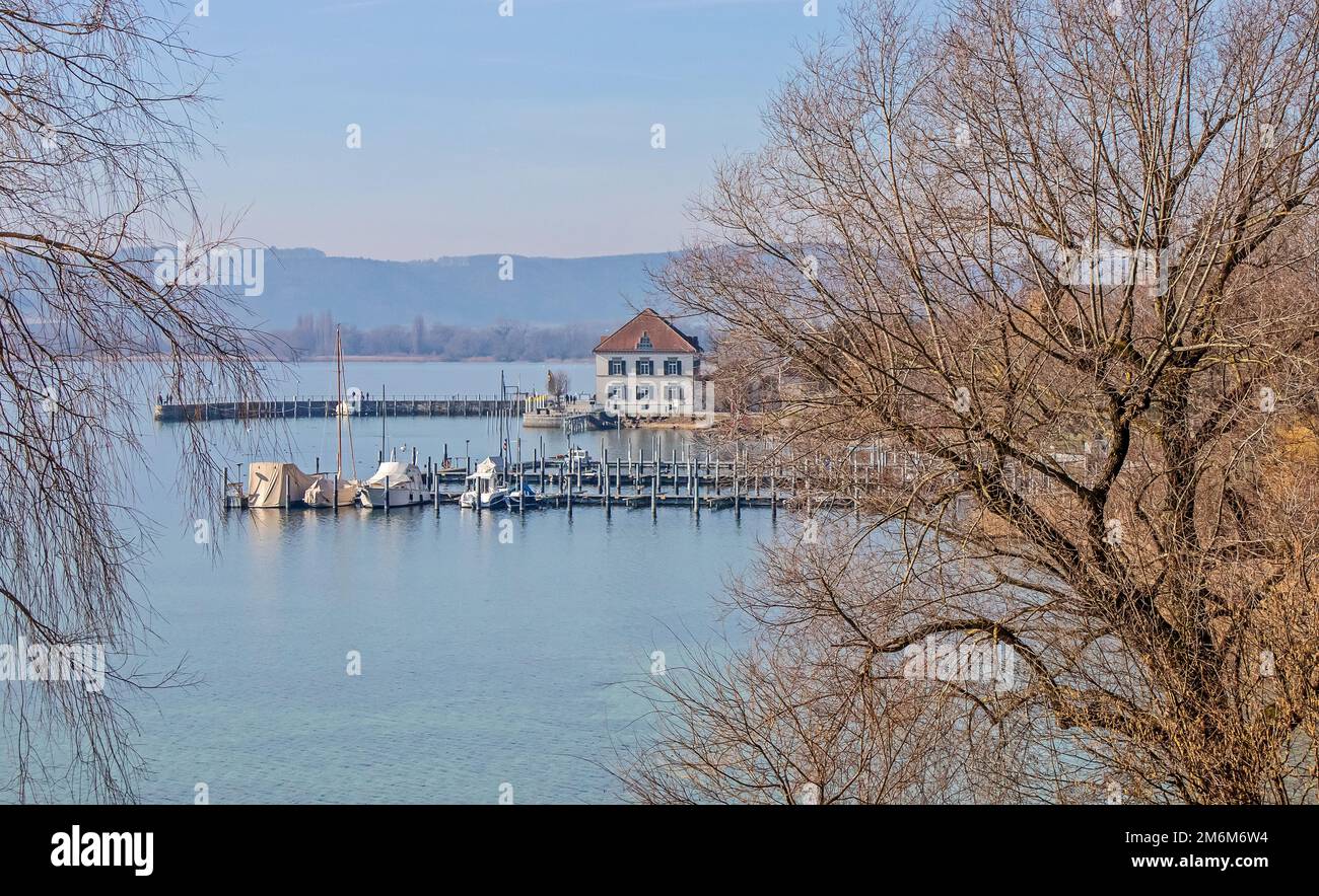 Port facility with former customs house, Bodman-Ludwigshafen on Lake ...