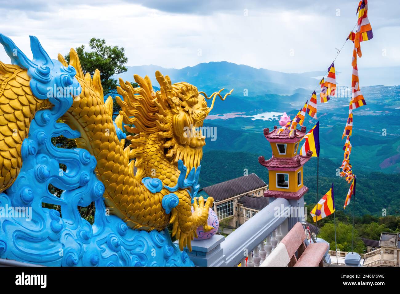 Da Nang City, Vietnam - 12 August, 2022 : view of Ling Ung pagoda, Ba ...