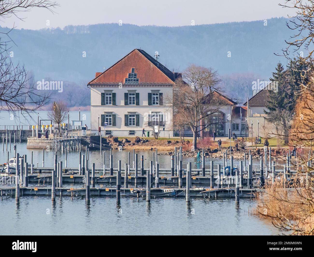 Port facility with former customs house, Bodman-Ludwigshafen on Lake ...