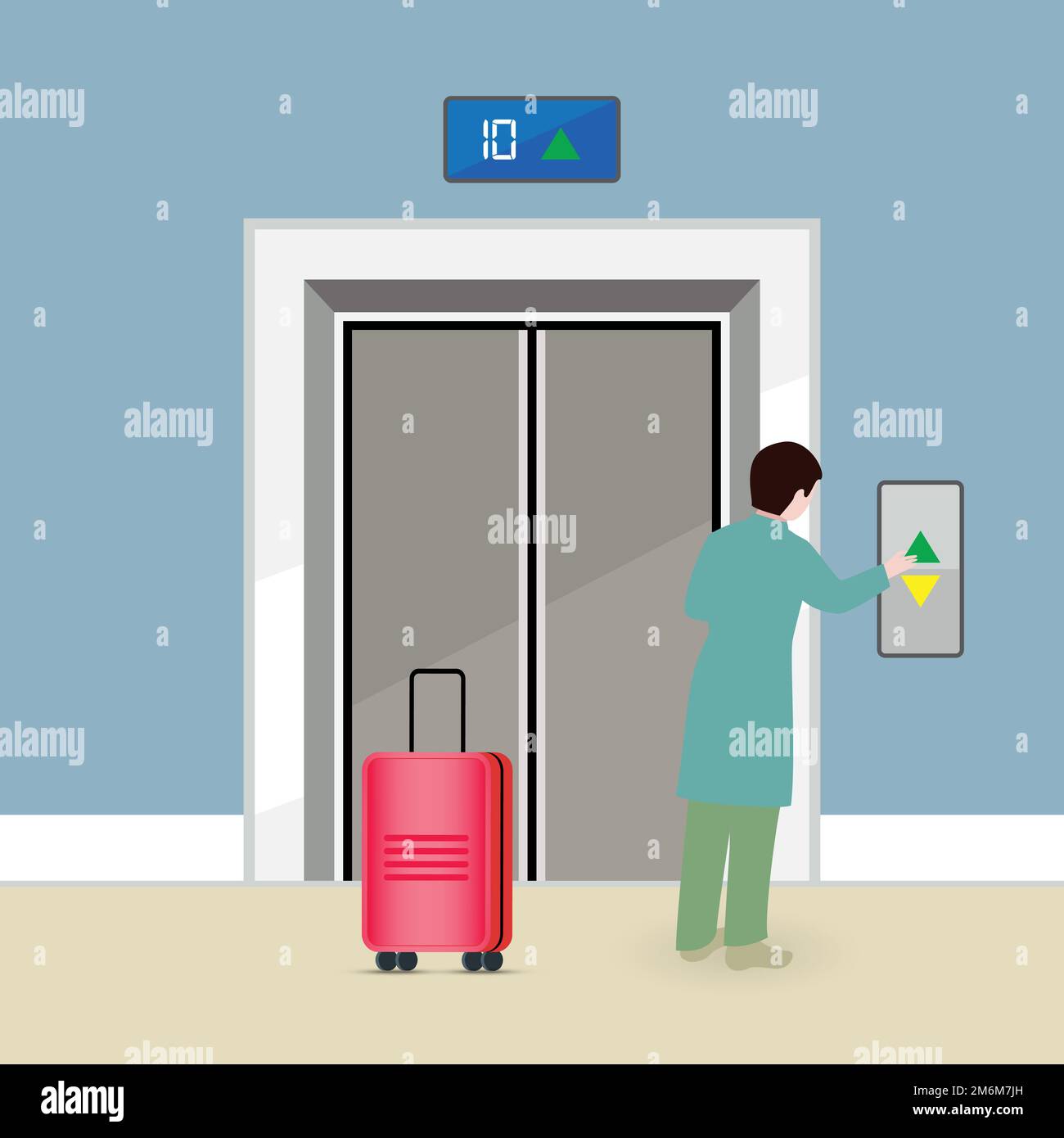 Elevator doors closed lift Stock Vector Images - Alamy