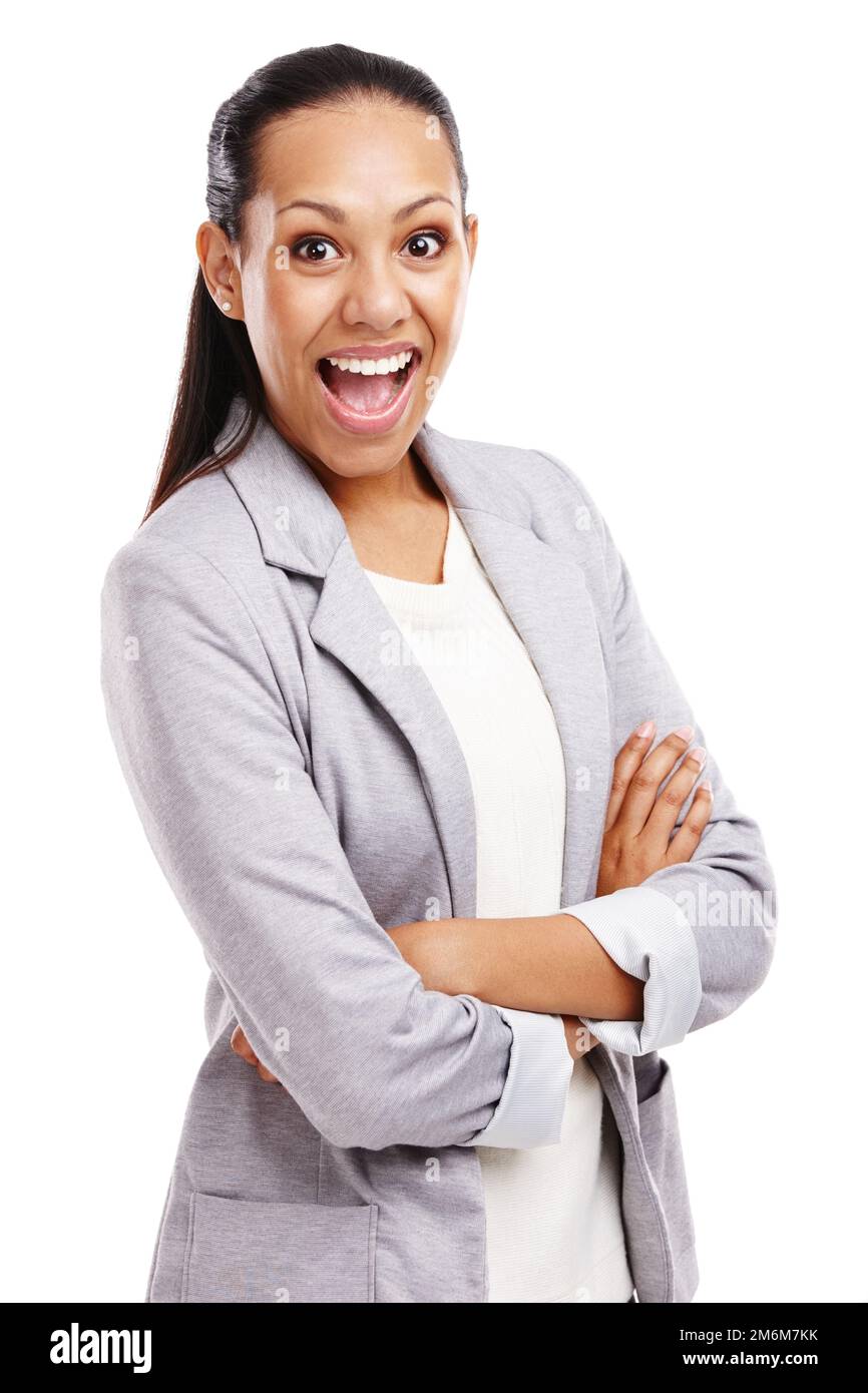 Guess whos just been promoted. Portrait of a beautiful young woman ...