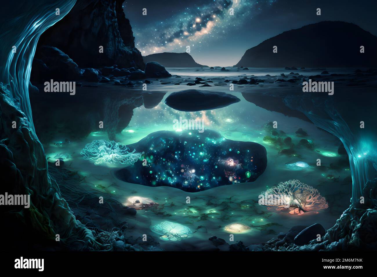Bioluminescent plankton in water hi-res stock photography and images ...