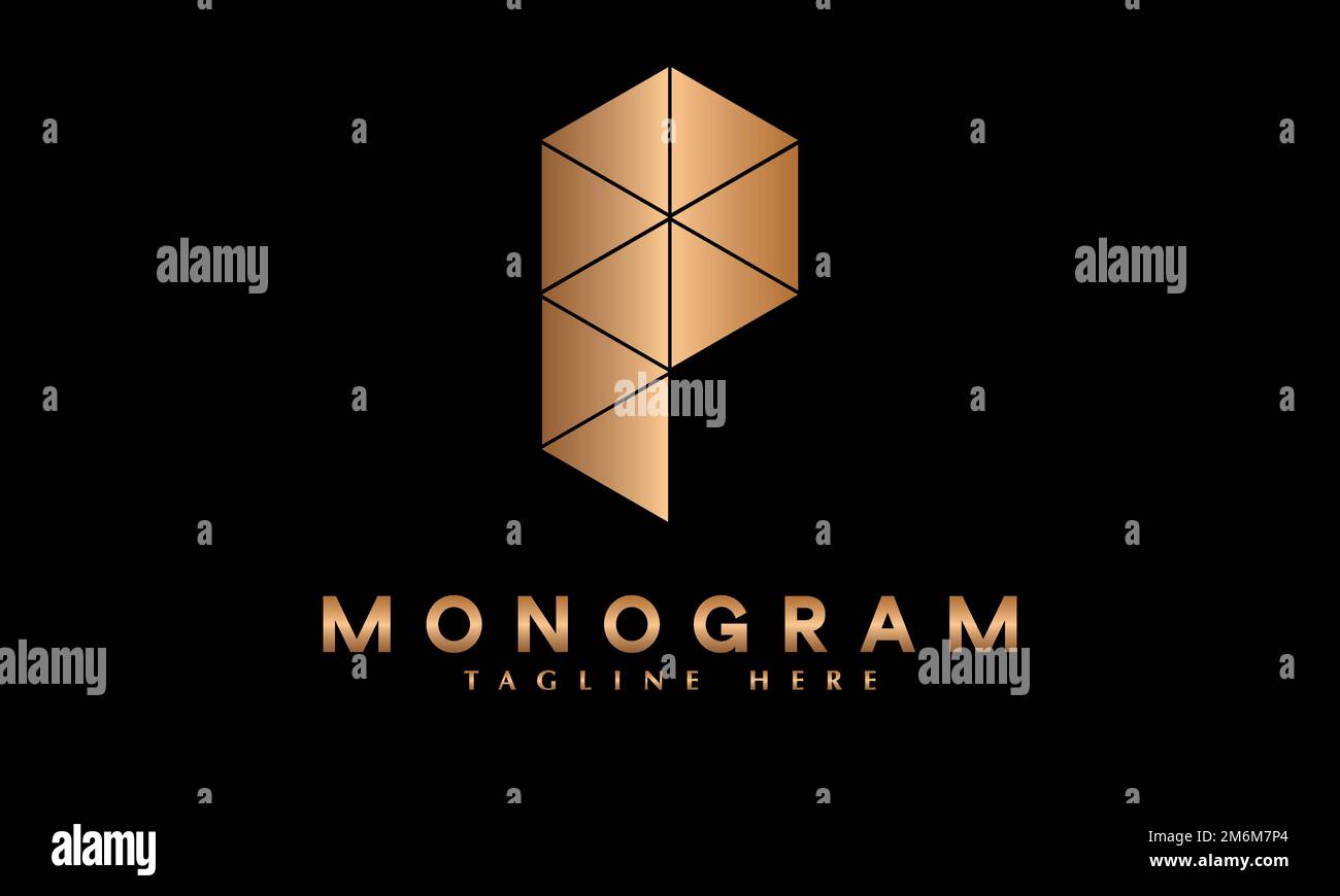 Alphabet P letter font abstract monogram vector logo template Stock ...