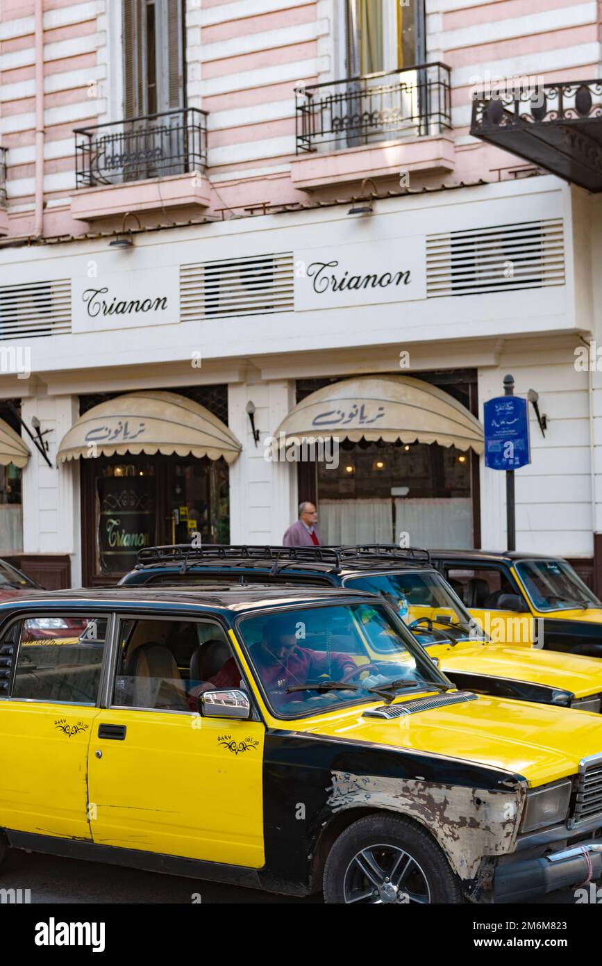 Alexandria, Egypt. December 4th 2022 A black and yellow Alexandria taxi ...