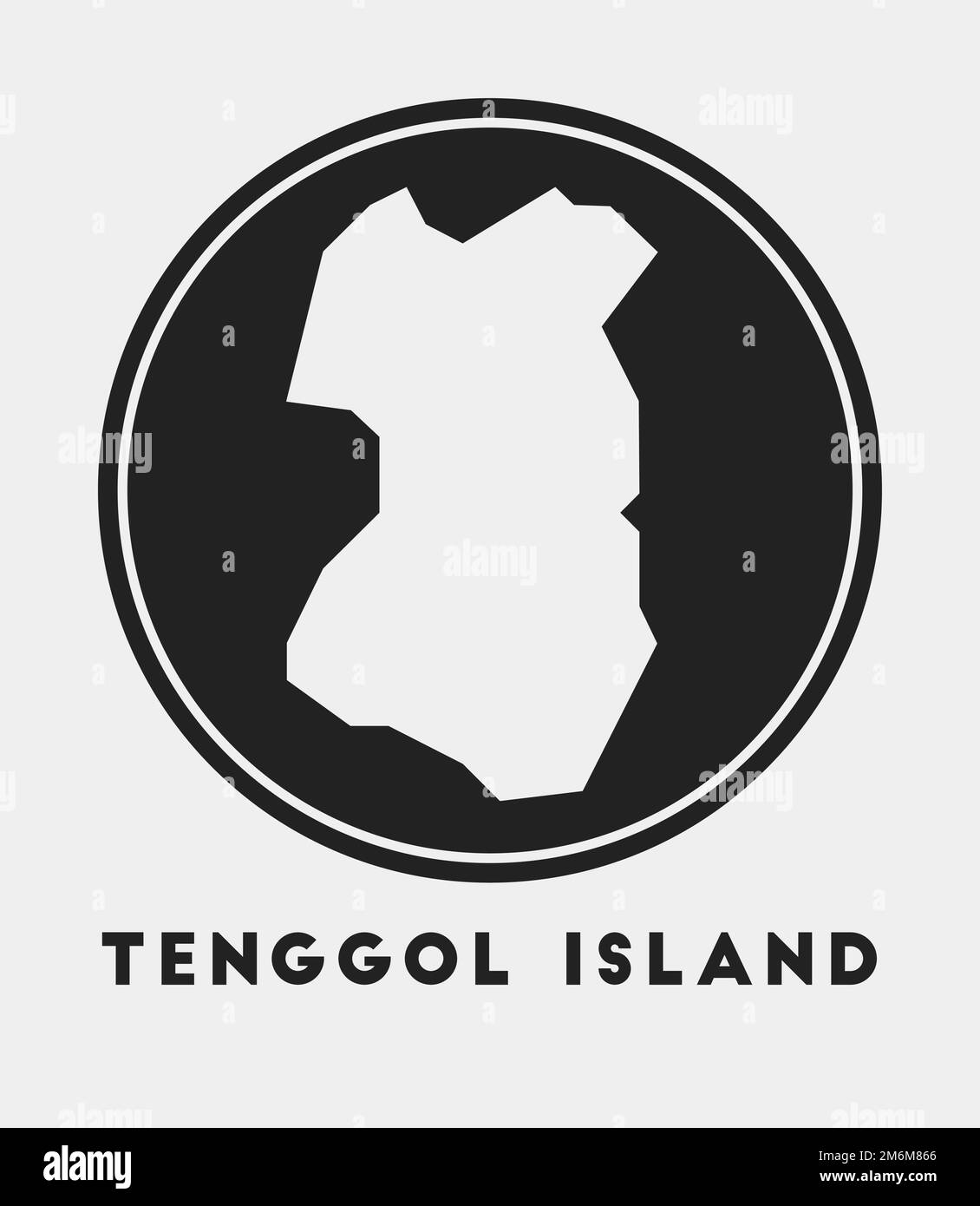 Tenggol Island icon. Round logo with border map and title. Stylish ...
