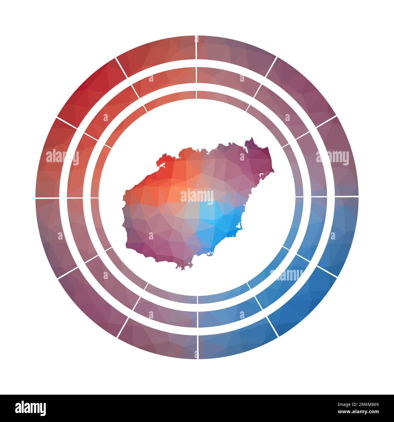 Hainan badge. Bright gradient logo of island in low poly style ...