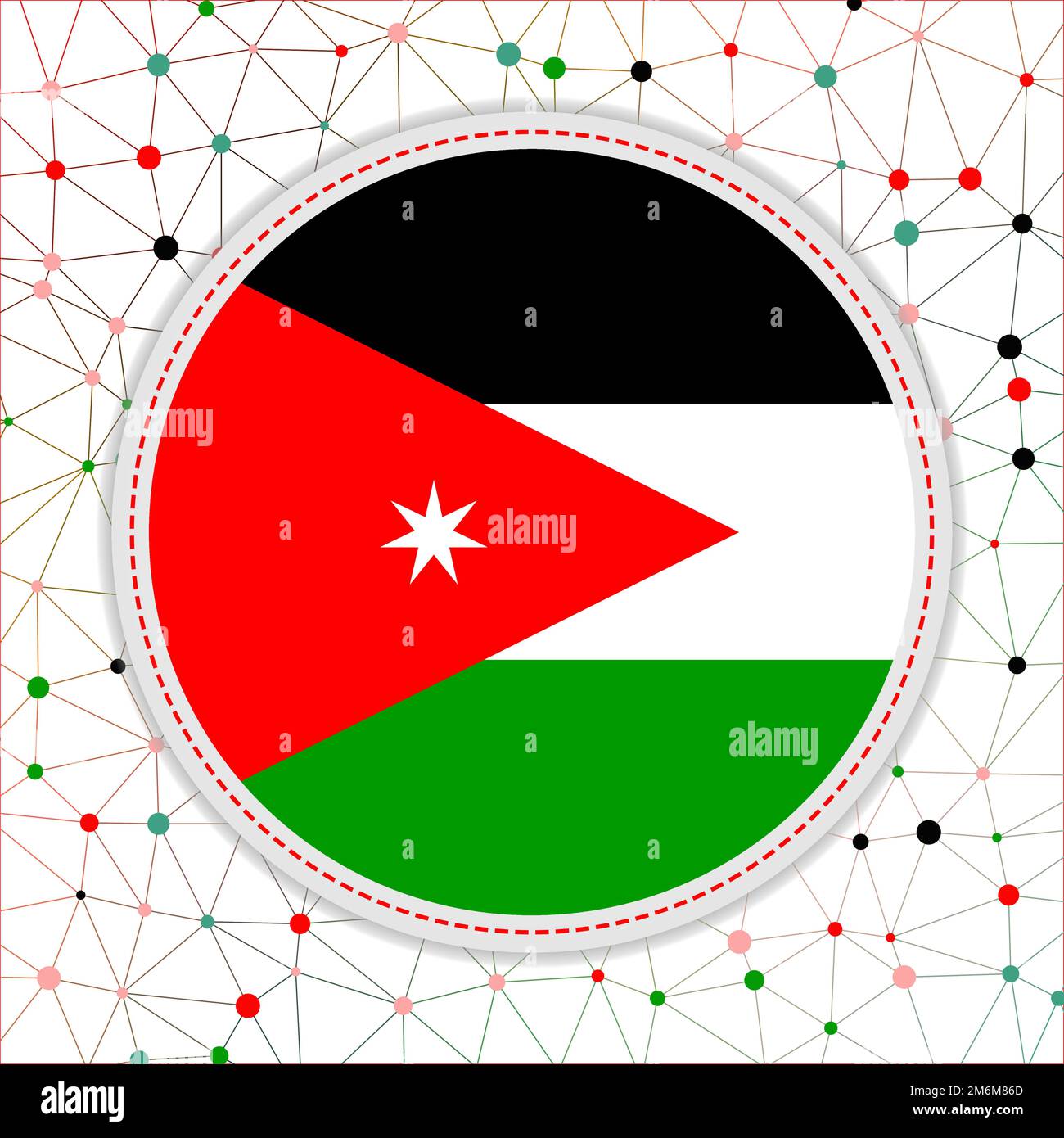 Flag of Jordan with network background. Jordan sign. Appealing vector ...