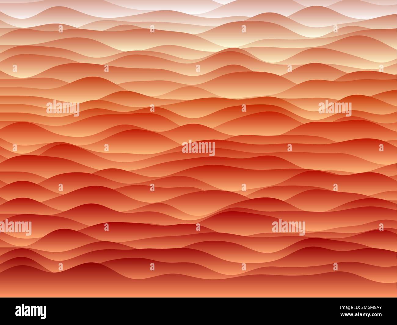 Abstract curves background. Smooth curves with gradients in deep orange ...