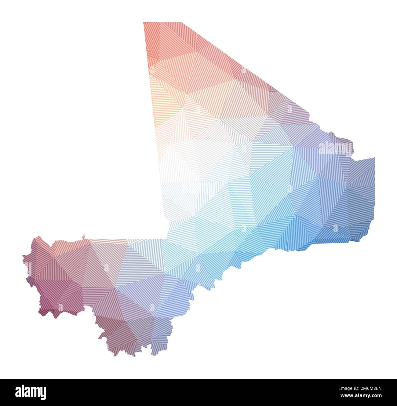 Map of Mali. Low poly illustration of the country. Geometric design ...