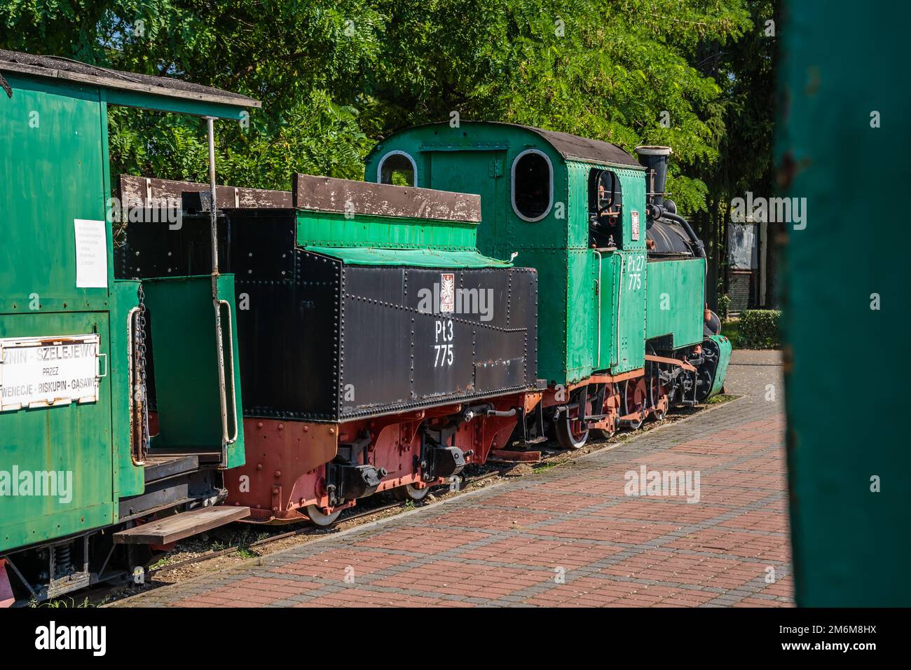 Old locomotive in narrow gauge train museum Stock Photo - Alamy