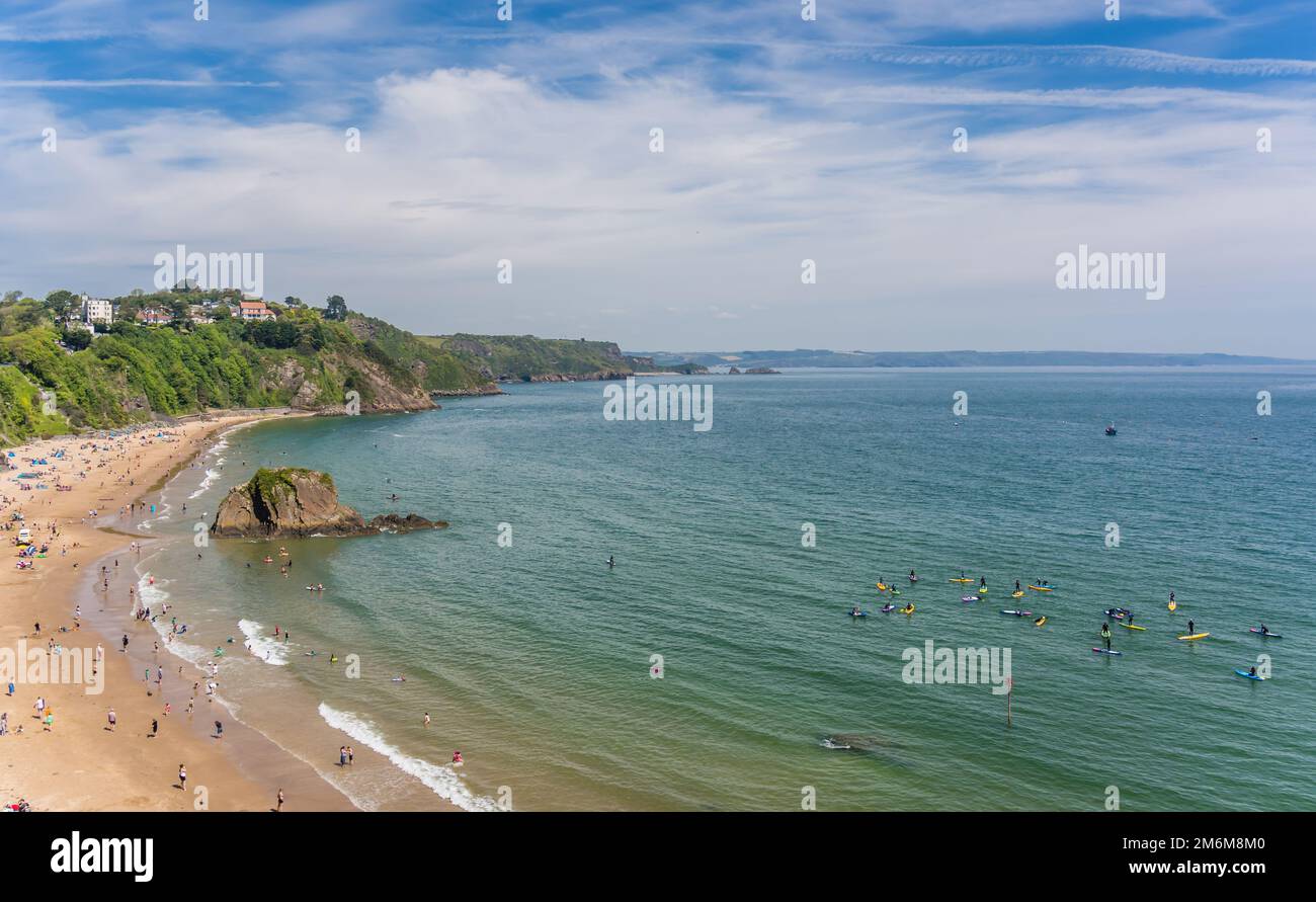 Aerial tenby beach hi-res stock photography and images - Alamy