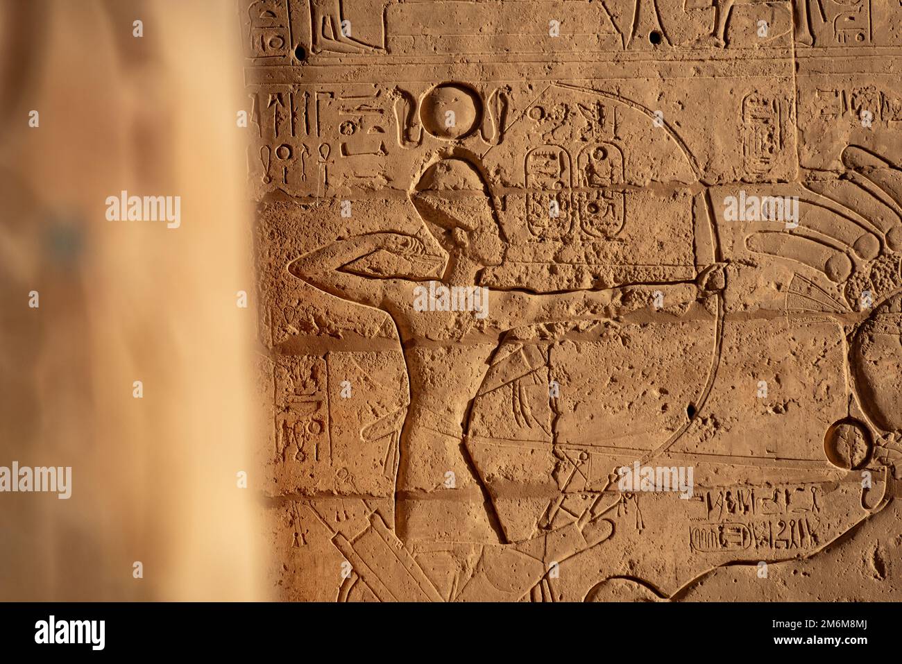 Hieroglyphic relief details from the Ramesseum, memorial temple or ...