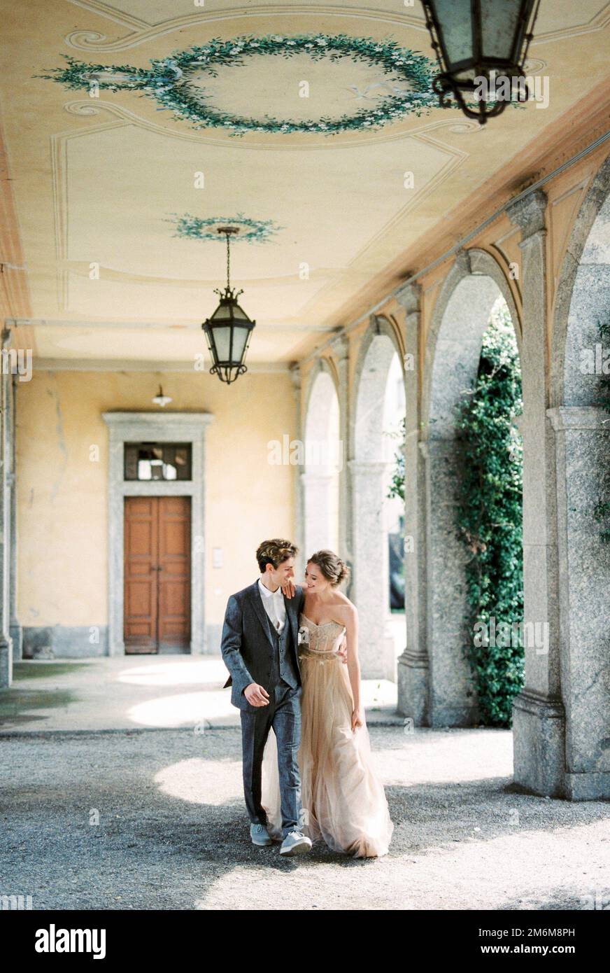 Woman man stand on terrace hi-res stock photography and images - Alamy