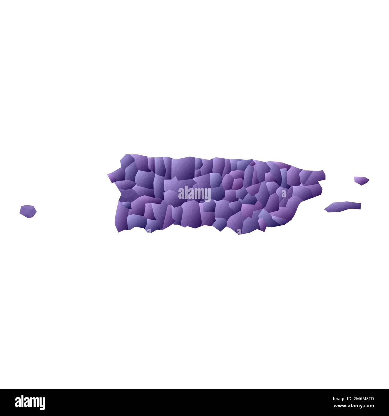 Puerto Rico map. Geometric style outline with counties. Emotional violet vector illustration ...