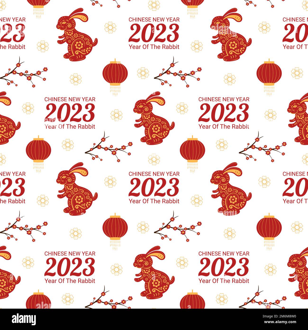 Chinese Lunar New Year 2023 Days Seamless Pattern Decoration Template ...