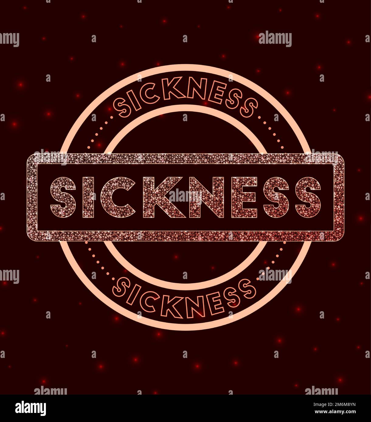 Sickness badge. Glowing geometric round sickness sign. Vector ...