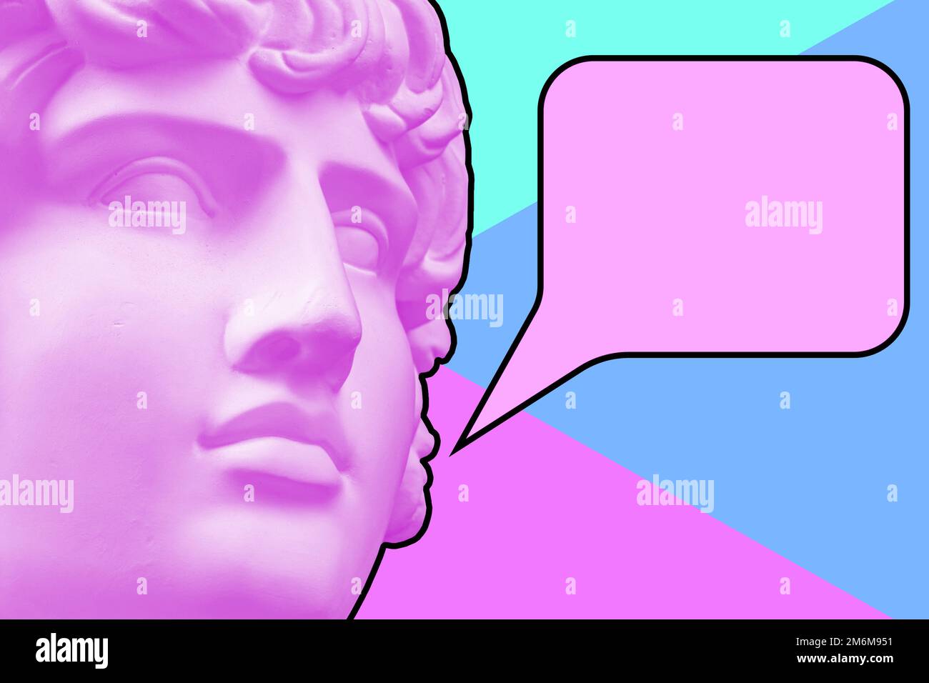 Modern creative graphic sculpture with multi background. Digital ...