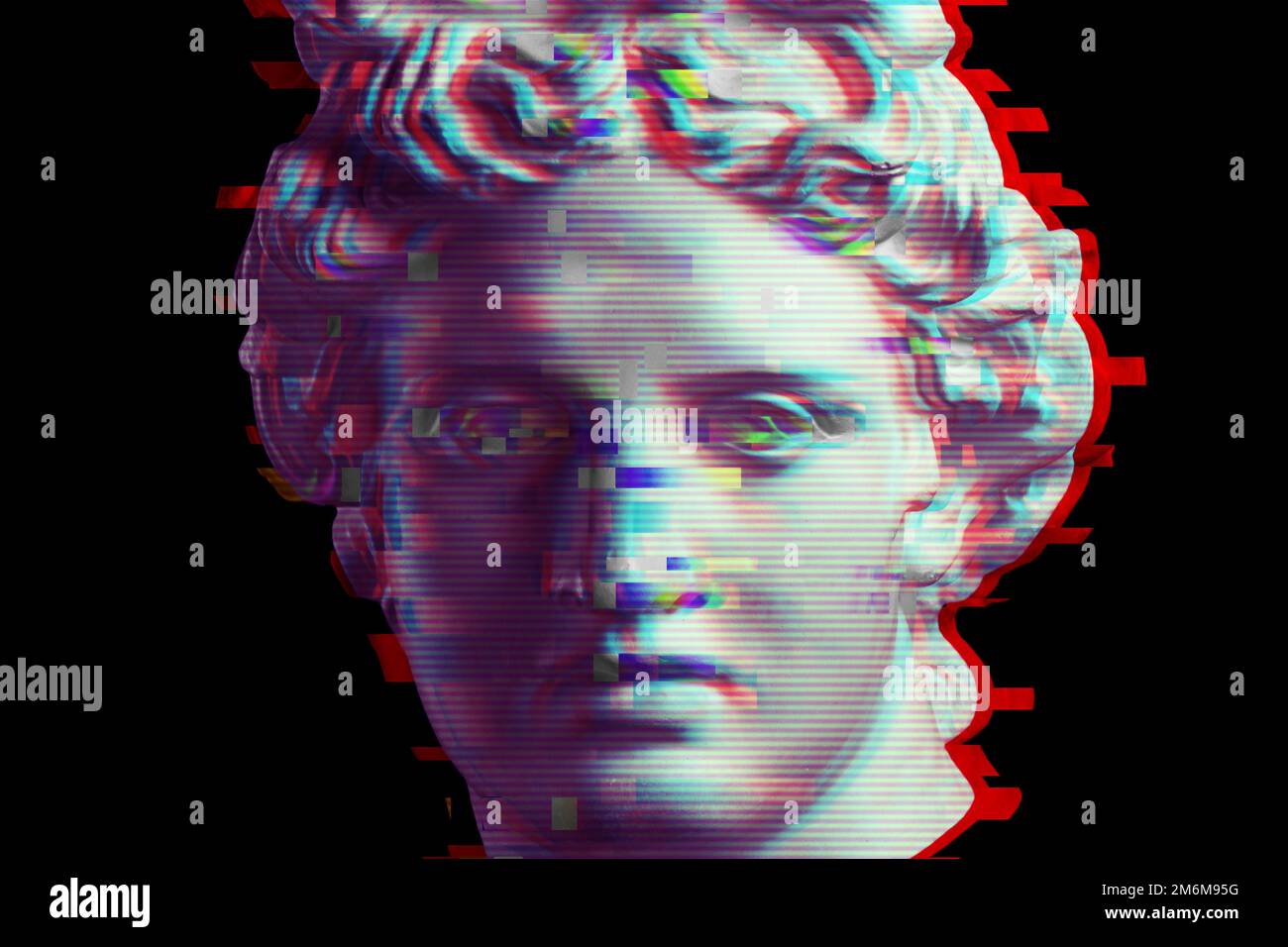 Modern creative colored graphic sculpture with dark background ...