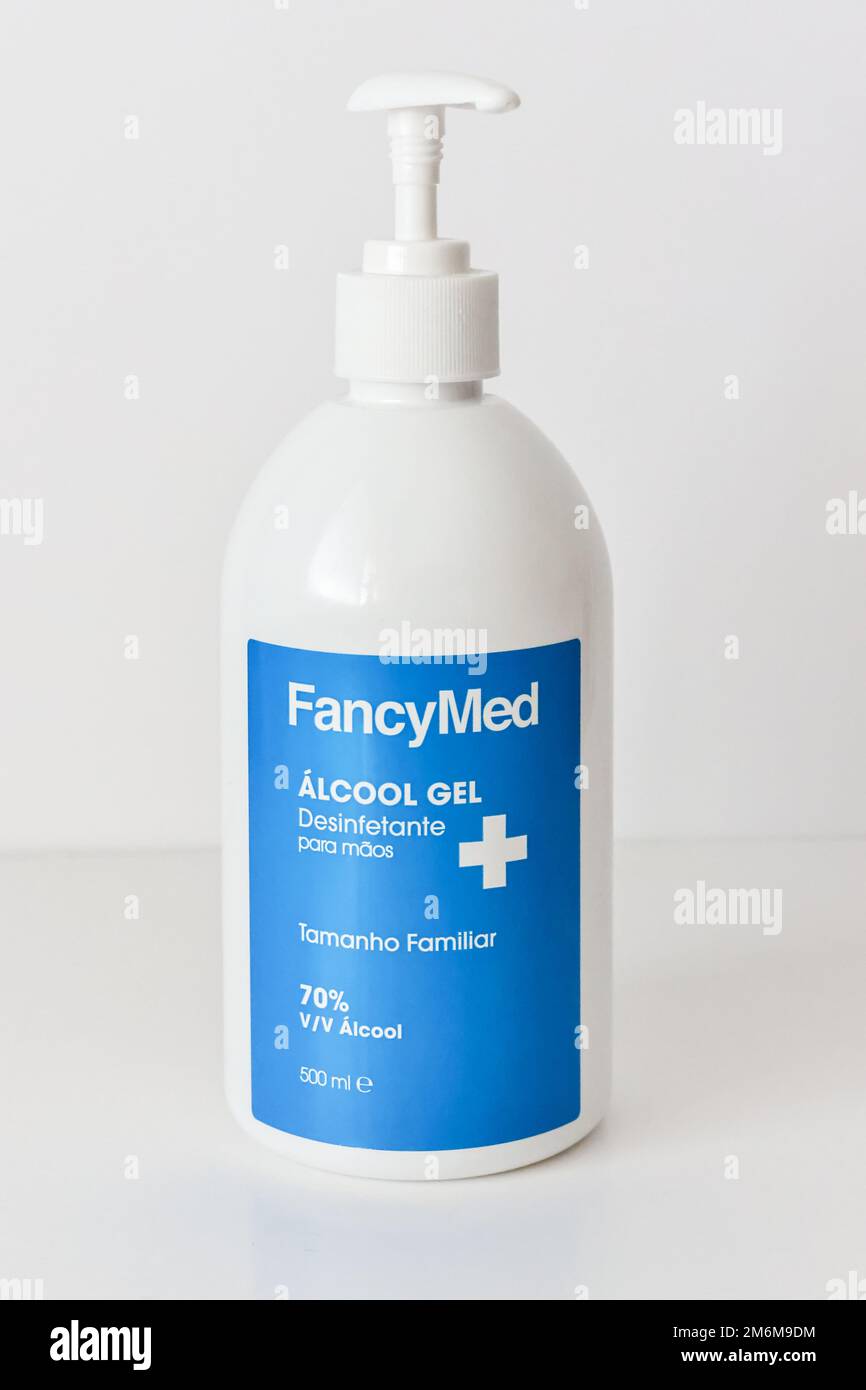 A FancyMed hand sanitizer alcohol gel bottle Stock Photo - Alamy