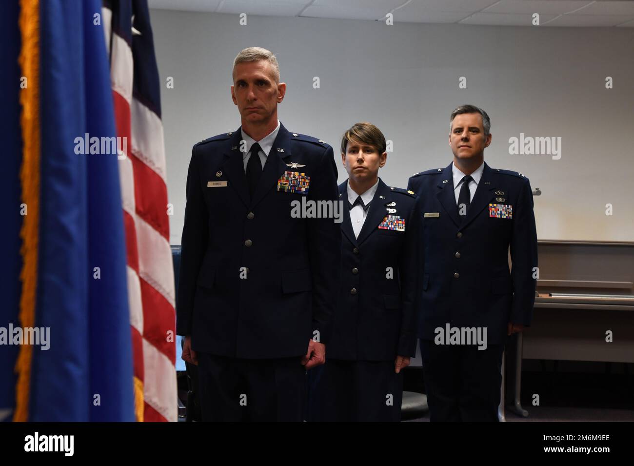 Col. Edward Borneo, 168th Mission Support Group commander, Maj. Sara ...