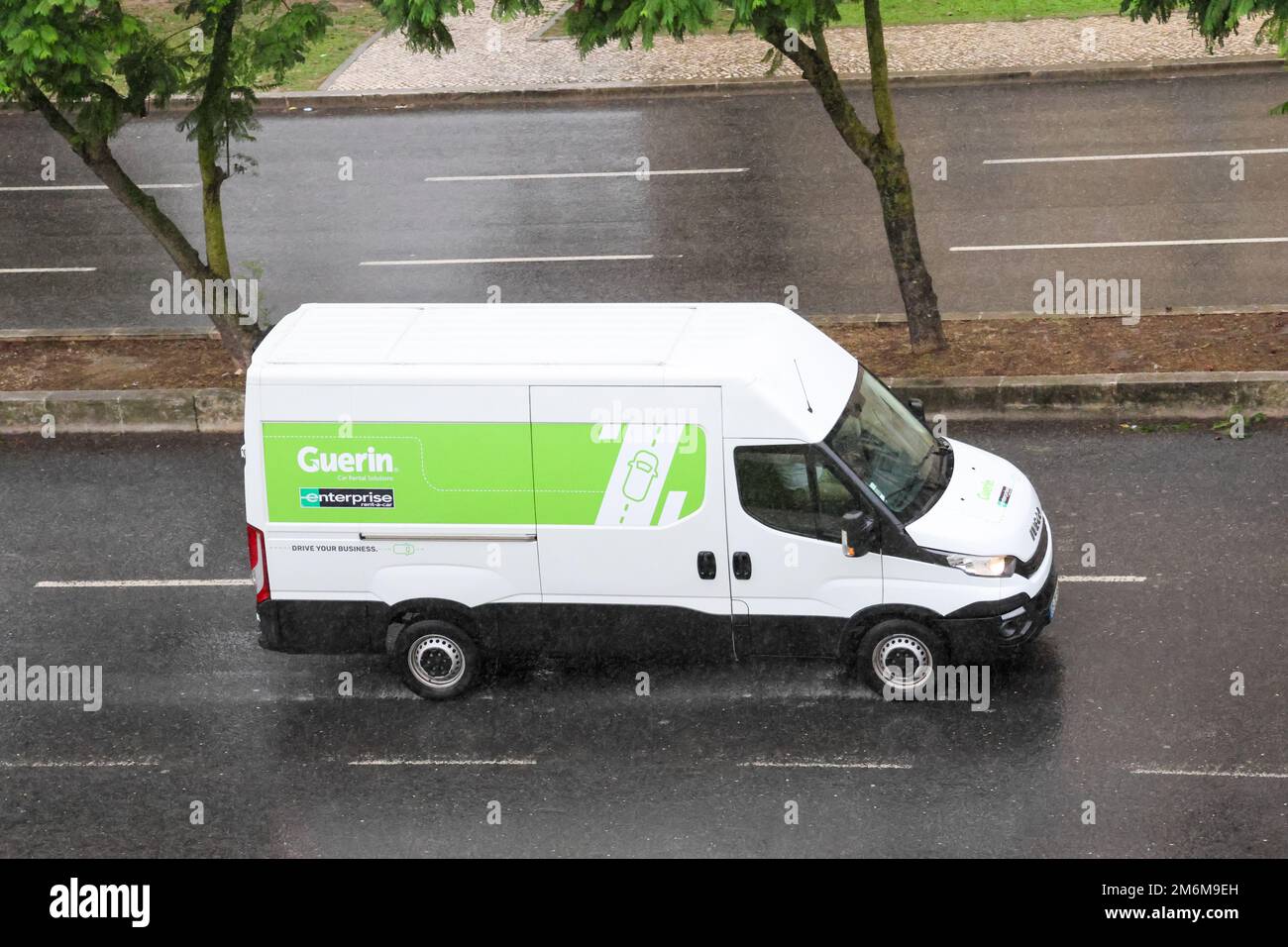 A Goods transport vehicle from the company rent car Guerin Stock Photo ...