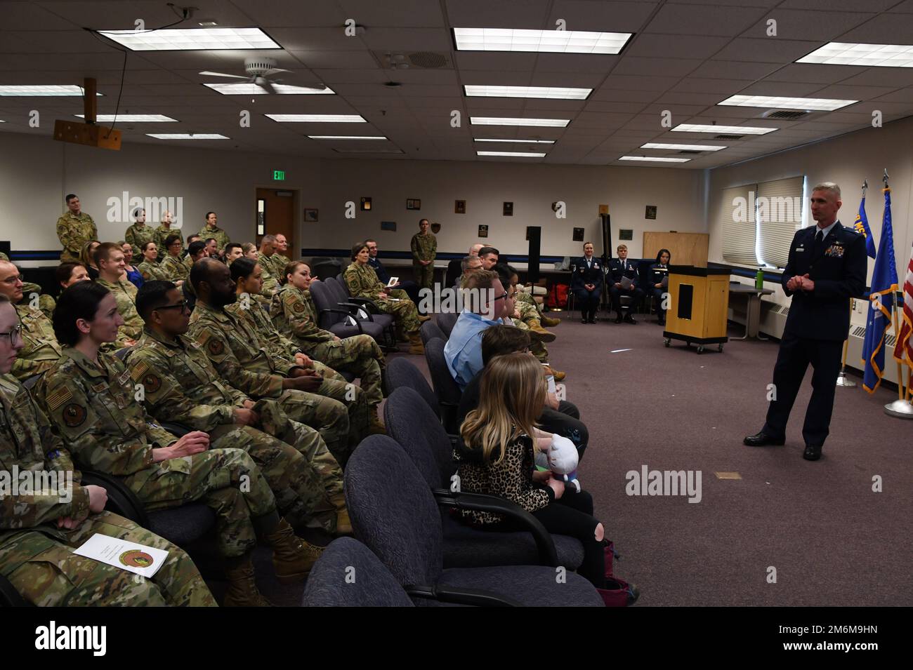 Col. Edward Borneo, 168th Mission Support Group commander, delivers ...