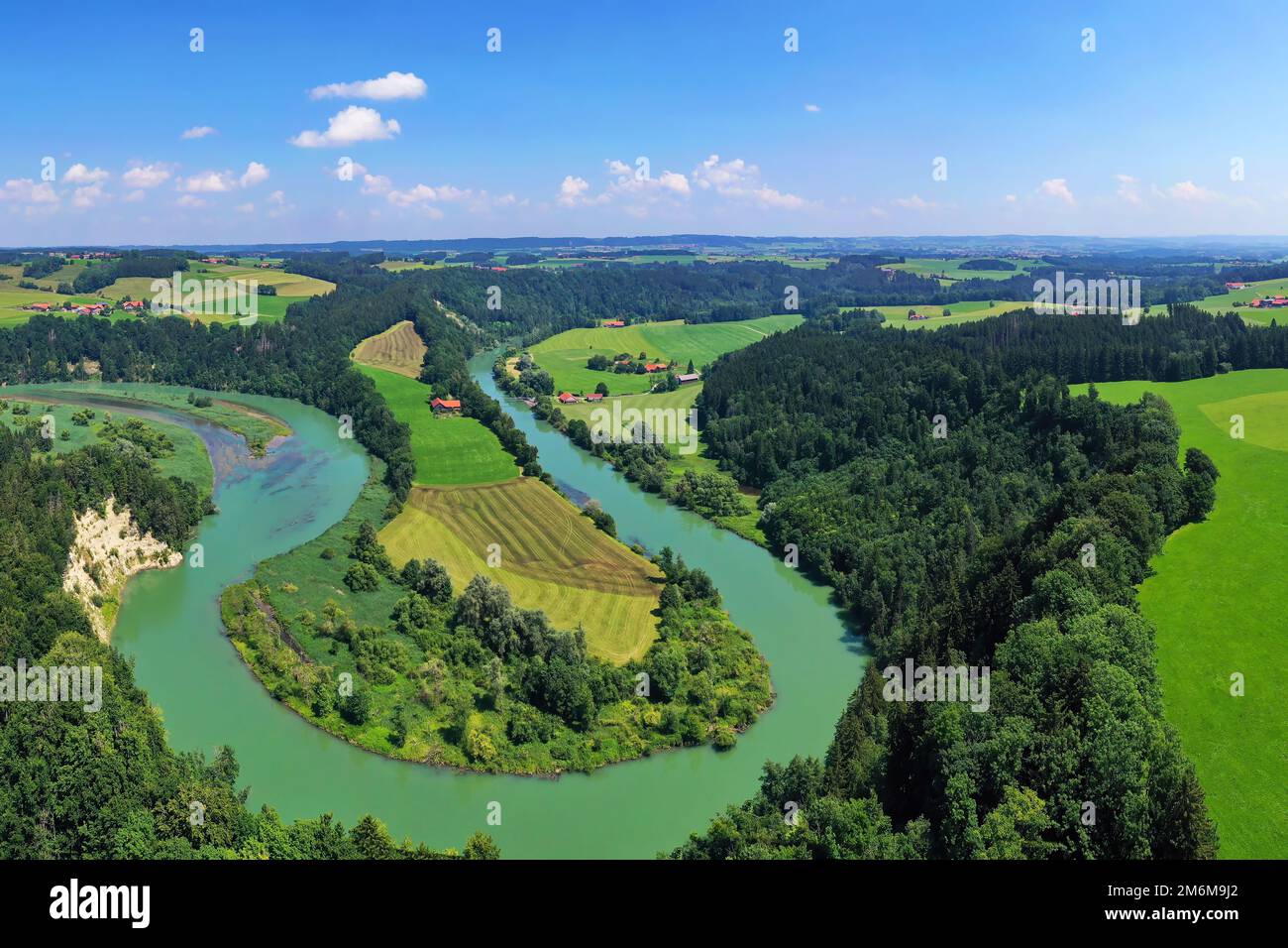 Fantastic landscape in the foothills of the Alps on the Iller Stock ...