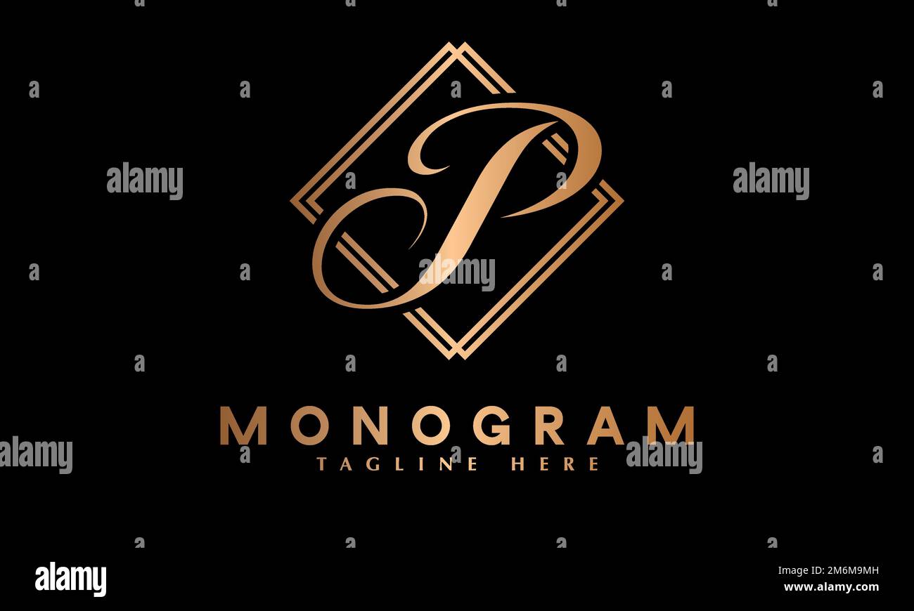 Alphabet P letter luxury design font abstract monogram vector logo ...