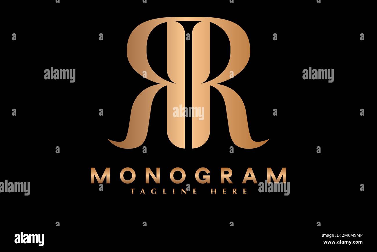 Alphabet R mirroring effect initial font abstract monogram vector logo ...