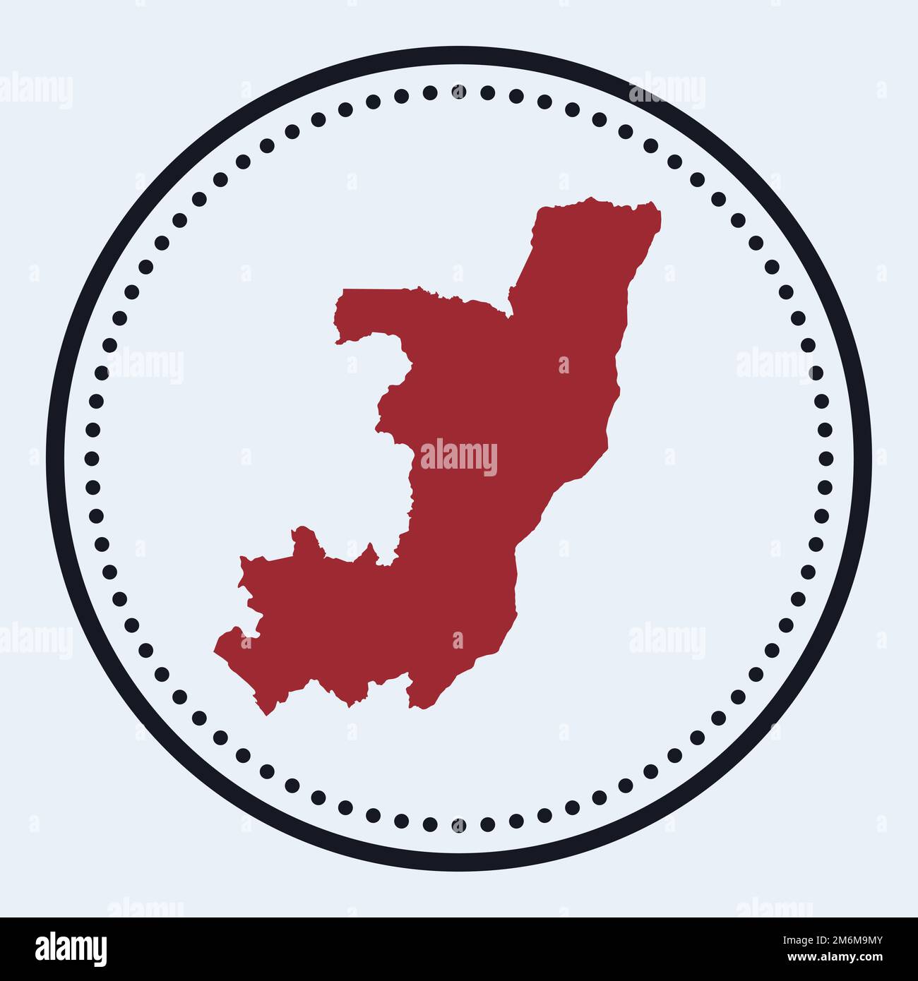 Congo round stamp. Round logo with country map and title. Stylish ...