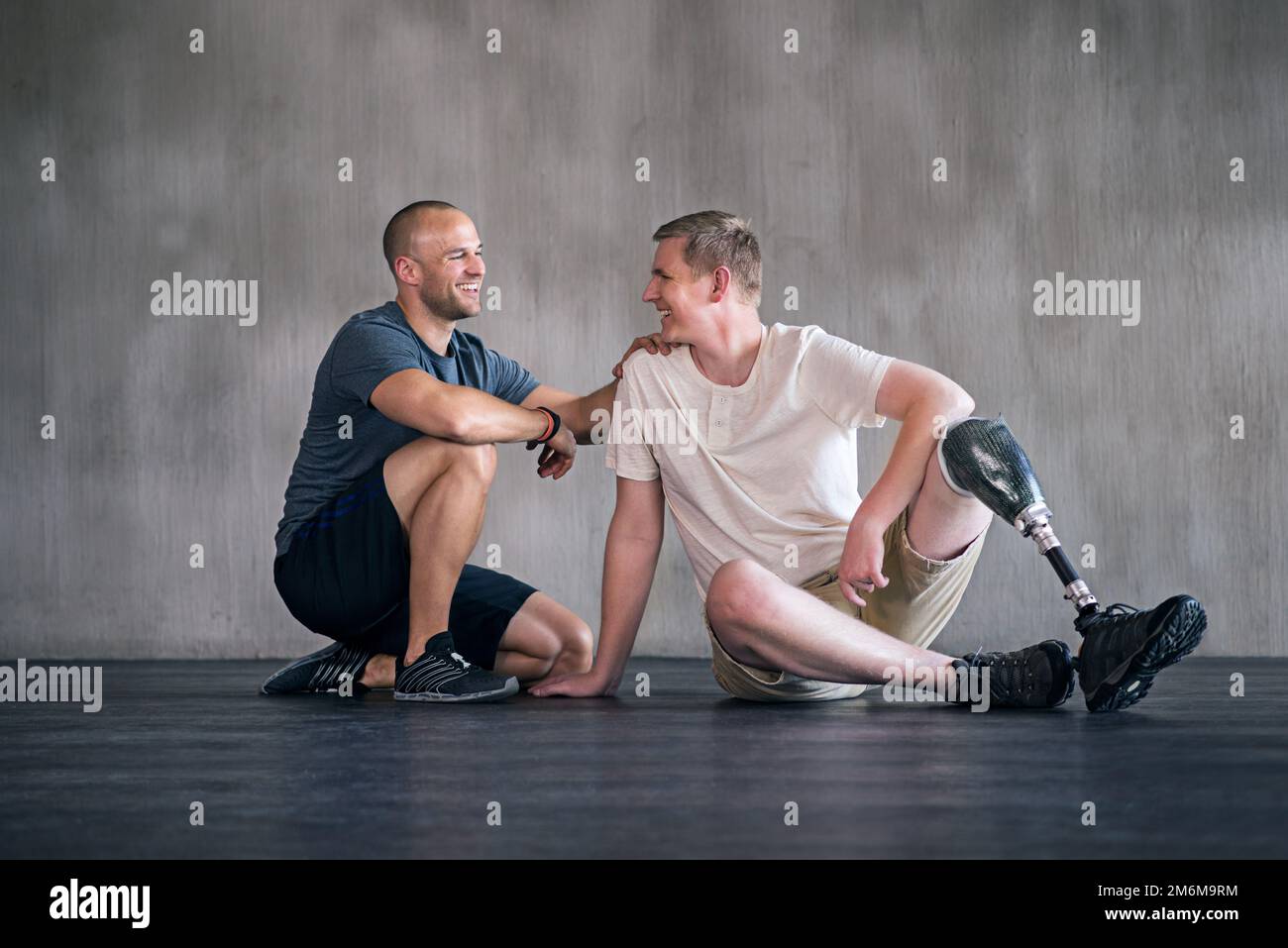 Ill make sure you make a full recovery. Portrait of a male amputee and ...