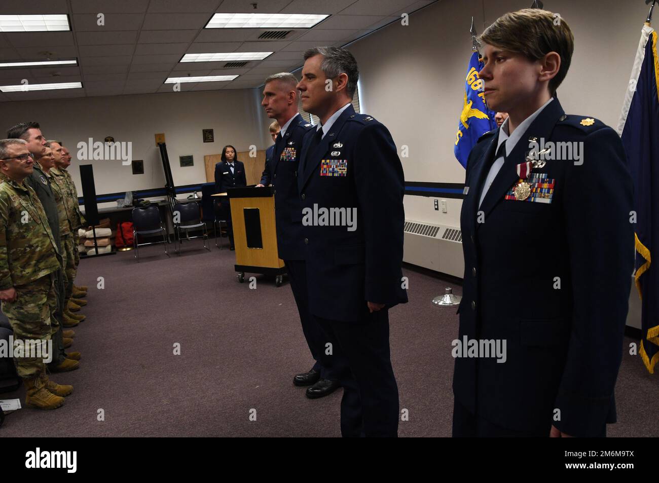 Col. Edward Borneo, 168th Mission Support Group commander, Maj. Sara ...