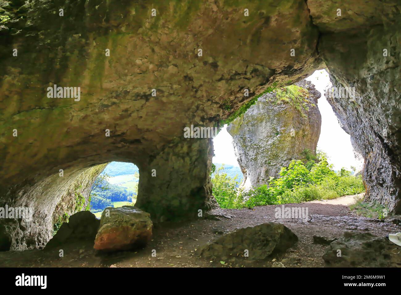 The natural stone bridge or arch at Happurg is a wonder of nature and ...